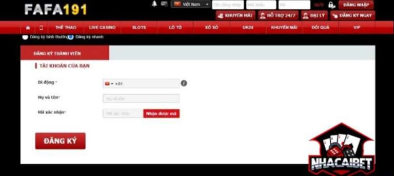 Hướng dẫn thao tác đăng ký FAFA191 đơn giản và dễ dàng